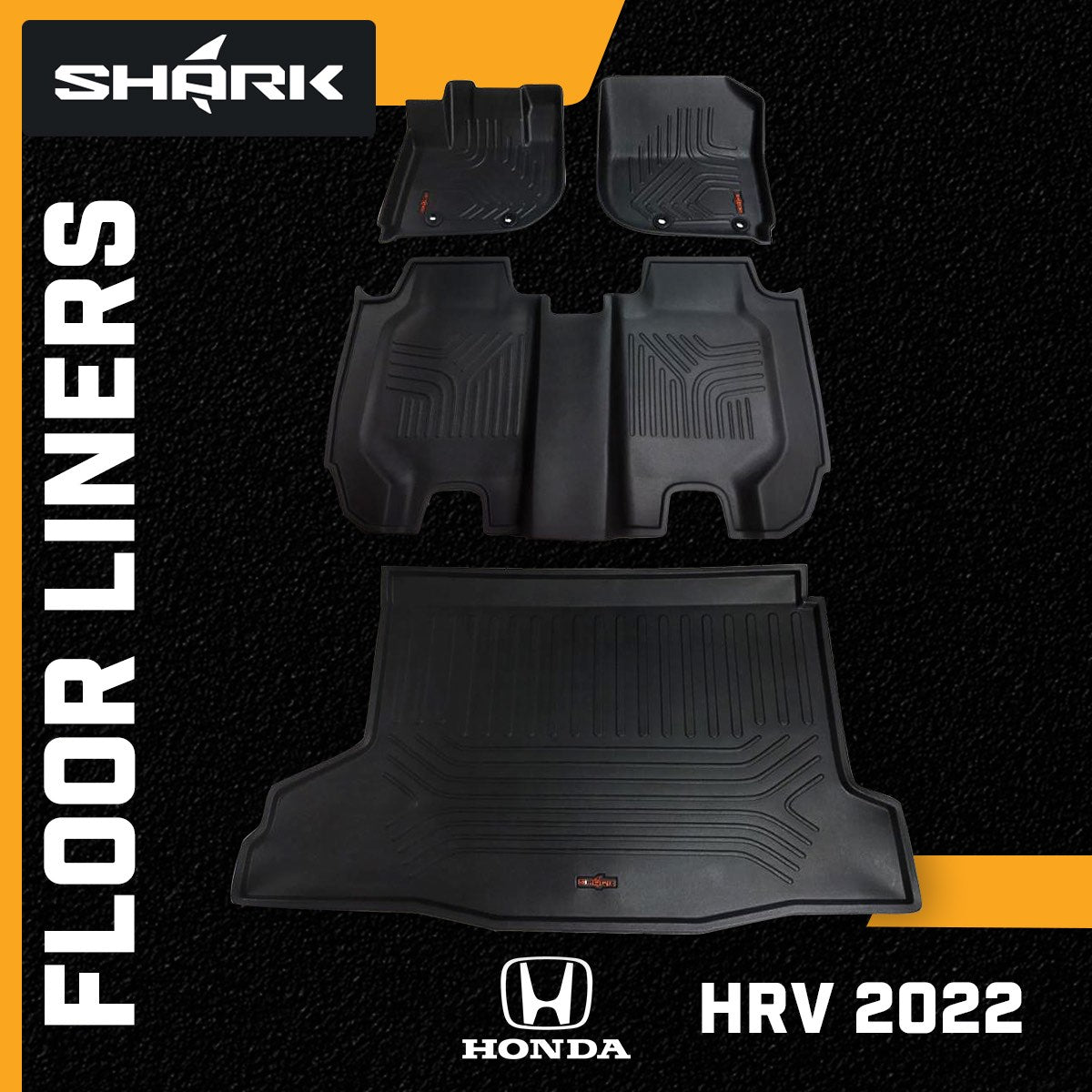 Shark Floor Liners or Matting 5D Deep-dish for Honda HRV 2022 - 2025 ...